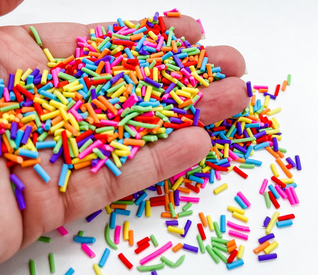 Colorful Rainbow Pink Blue Purple Sprinkles Love Slime Polymer Clay ...