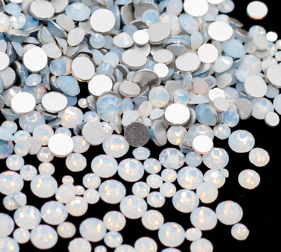 White Opal Flatback Rhinestone MIX Bag 1440 Pc Flat Back Dance Costume ...