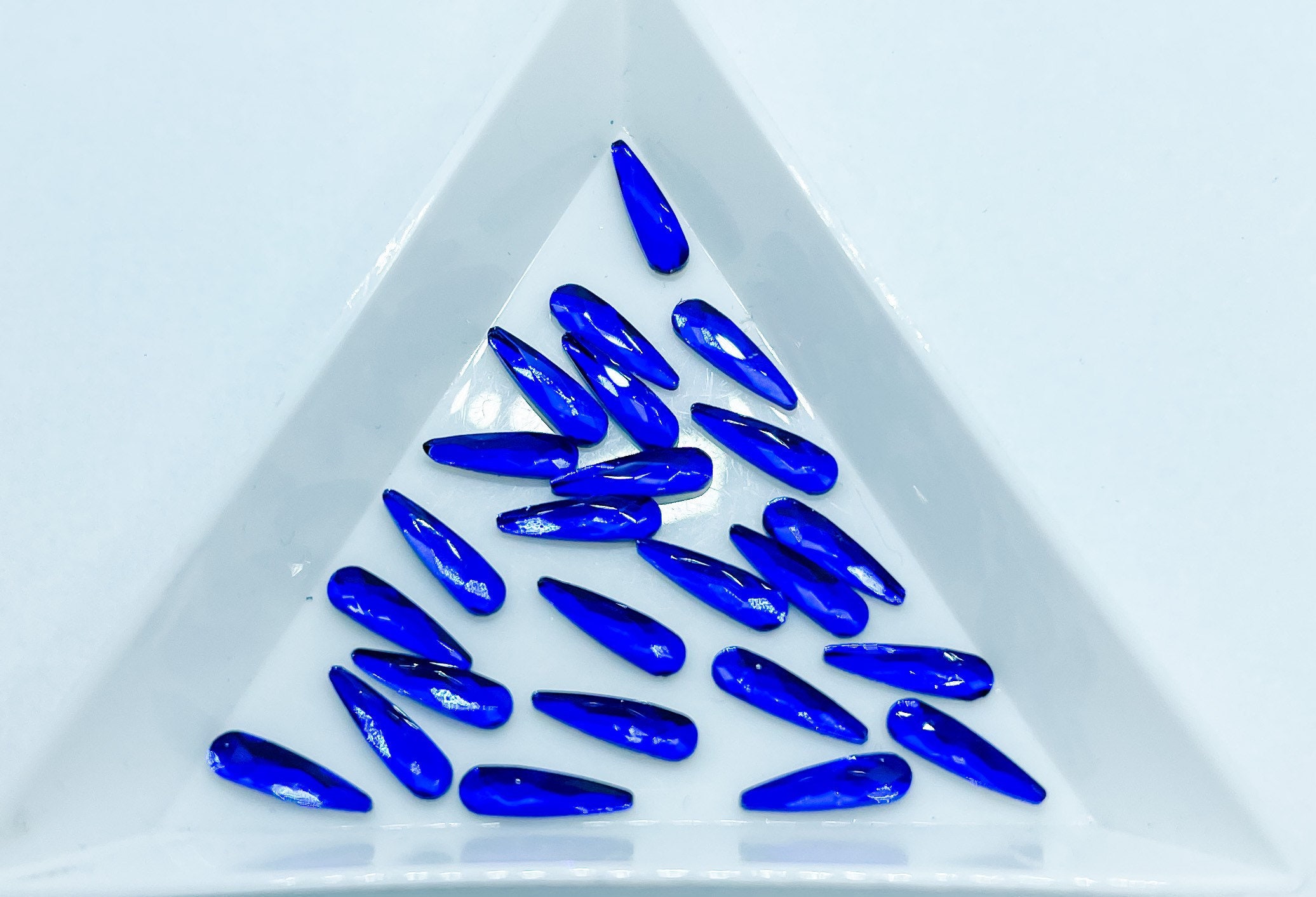3x10mm Cobalt Blue Long Drop Shape Shaped Flatback Flat Back - Etsy