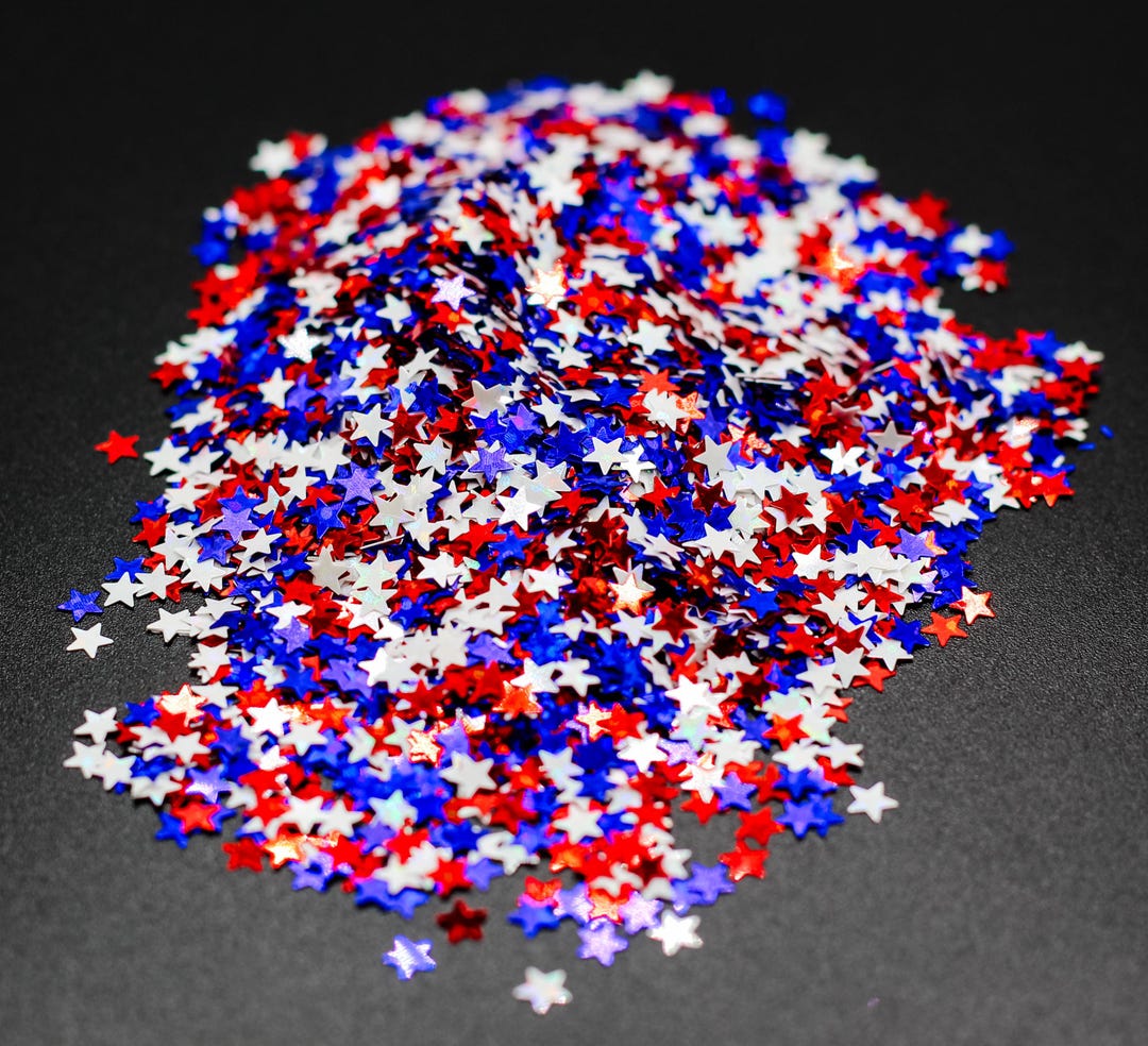 Red White Blue Stars Confetti Chunky Poly Glitter for Epoxy Tumblers ...