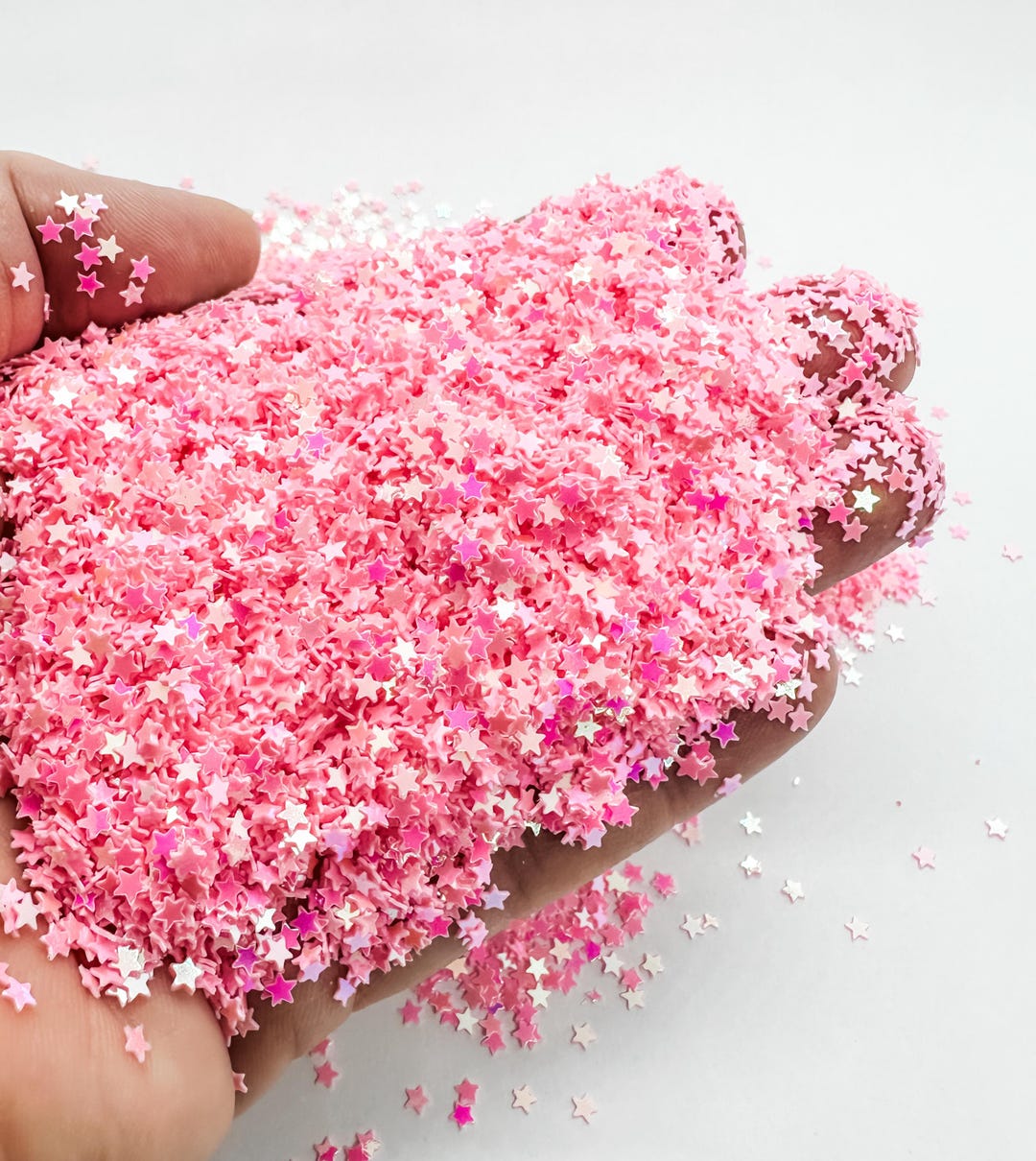 Mini Light Pink Iridescent Star Stars Fun Party Confetti Chunky Poly ...