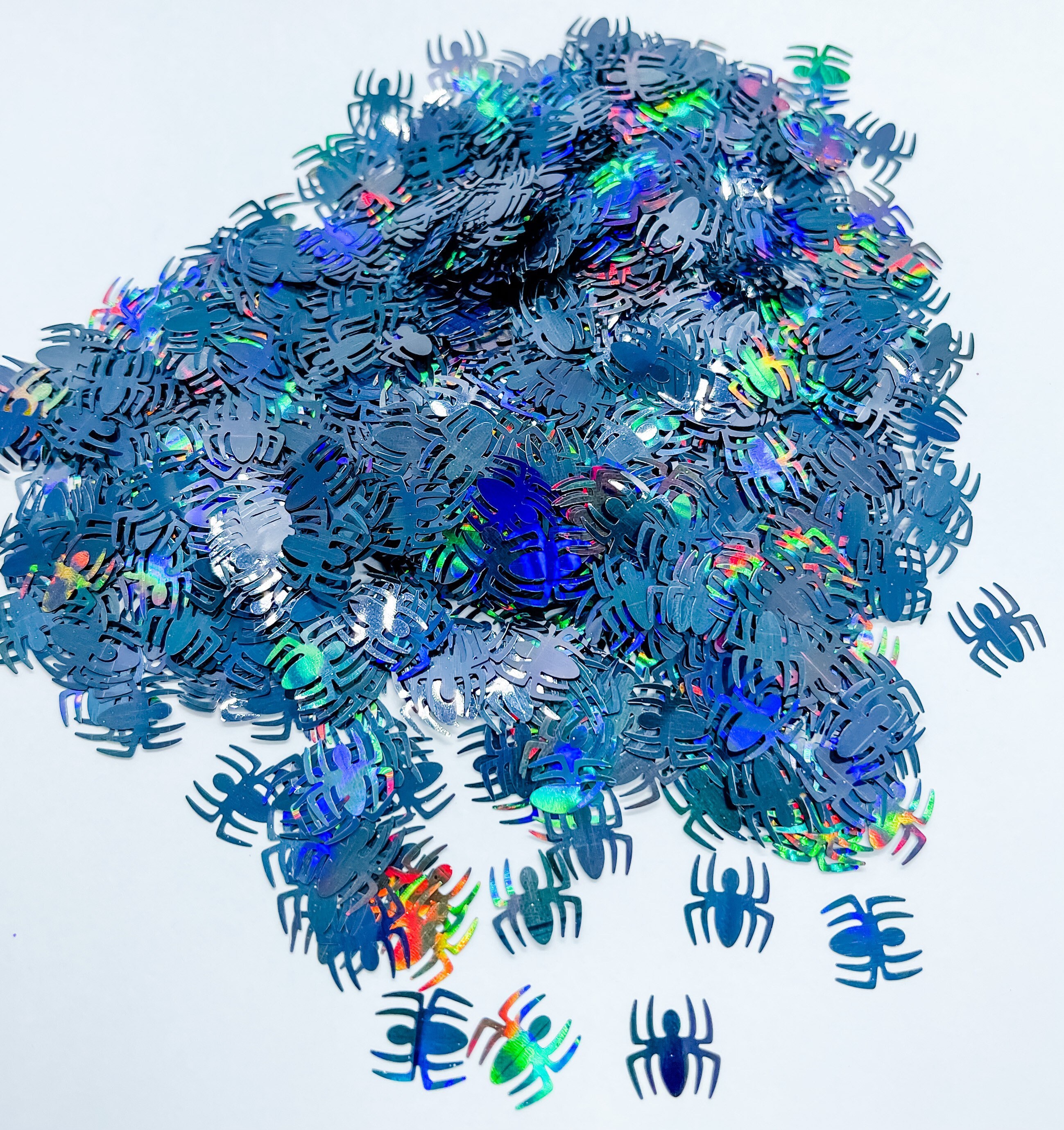 Spider Spiders Black Holographic Halloween Fun Party Confetti | Etsy