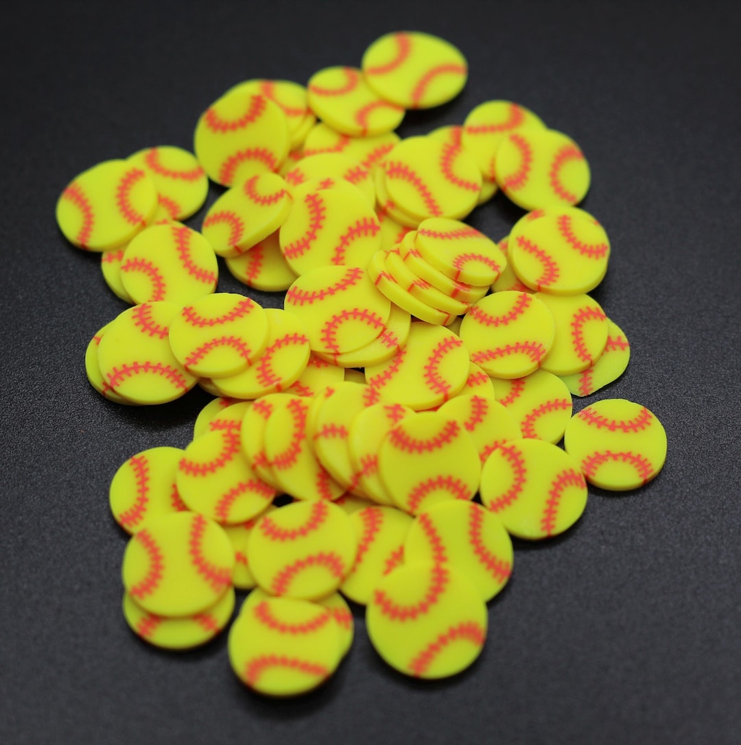 Softball Polymer Clay Slice LARGE 10MM for Snowglobe Tumblers, Slime ...