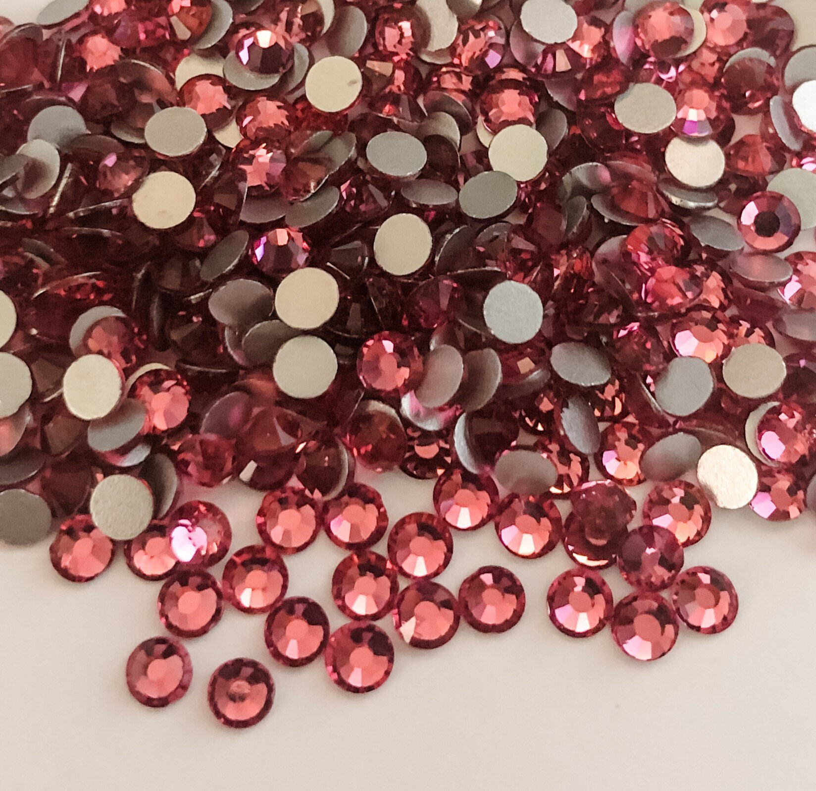 Rose Pink Flatback Flat Back Rhinestone Rhinestones 1440 Pcs - Etsy