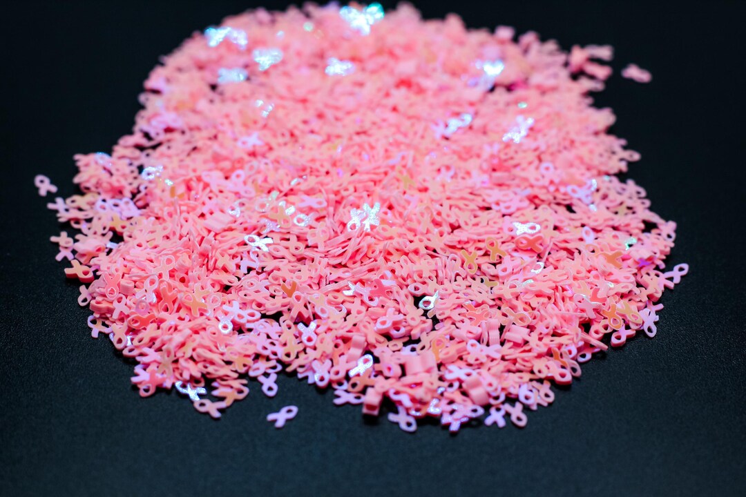 Pink Breast Cancer Awareness Ribbon Glitter Confetti Epoxy Tumblers ...