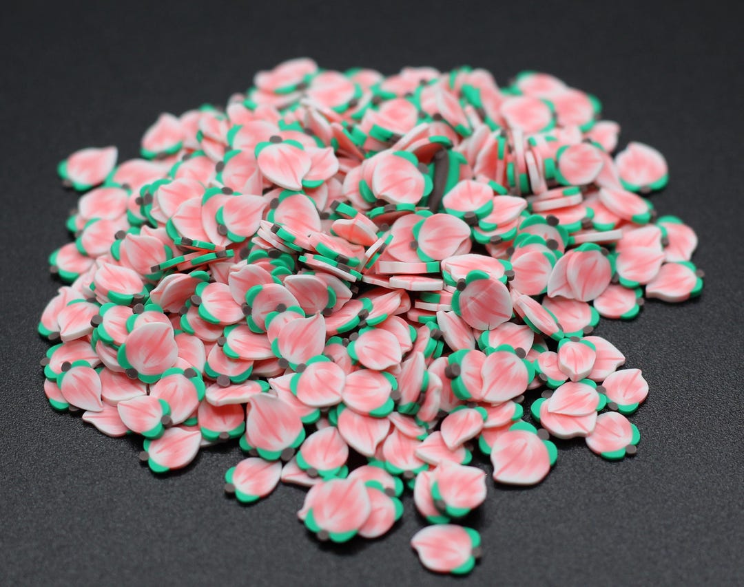Peaches Polymer Clay Slice Summer Fruit for Snowglobe Tumblers, Slime ...