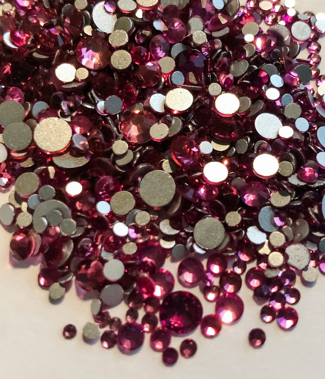1440 Pieces Mix MIXED Sizes Rose Pink Flatback Flat Back Rhinestone ...