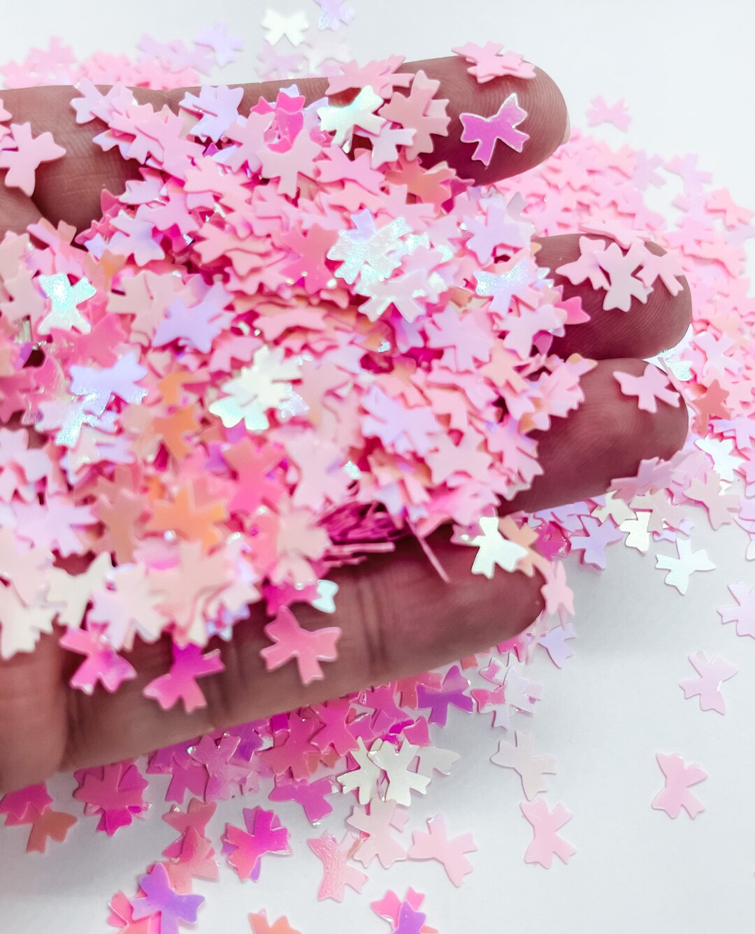Pink Iridescent Bow Cheer Fun Party Confetti Chunky Poly Glitter for ...