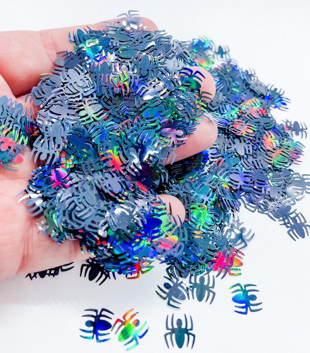 Spider Spiders Black Holographic Halloween Fun Party Confetti Chunky ...