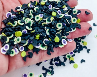 Mixed Bat Bats Halloween Black Green Slime Polymer Clay Slice | Etsy