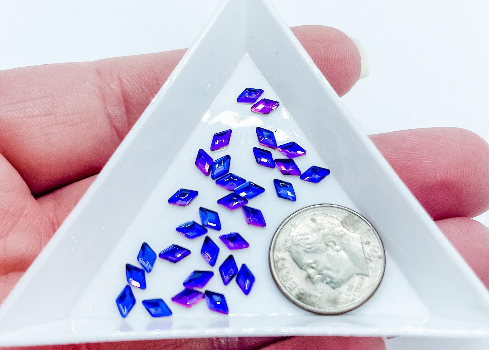 3x5mm Purple Blue Magic Rhombus Diamond Shape Shaped Flatback - Etsy
