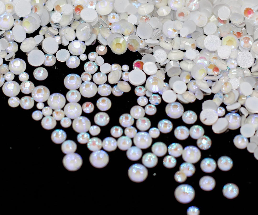 Luminous White Flatback Rhinestone Mix Bag Glow in Dark 1440 Pc Flat ...