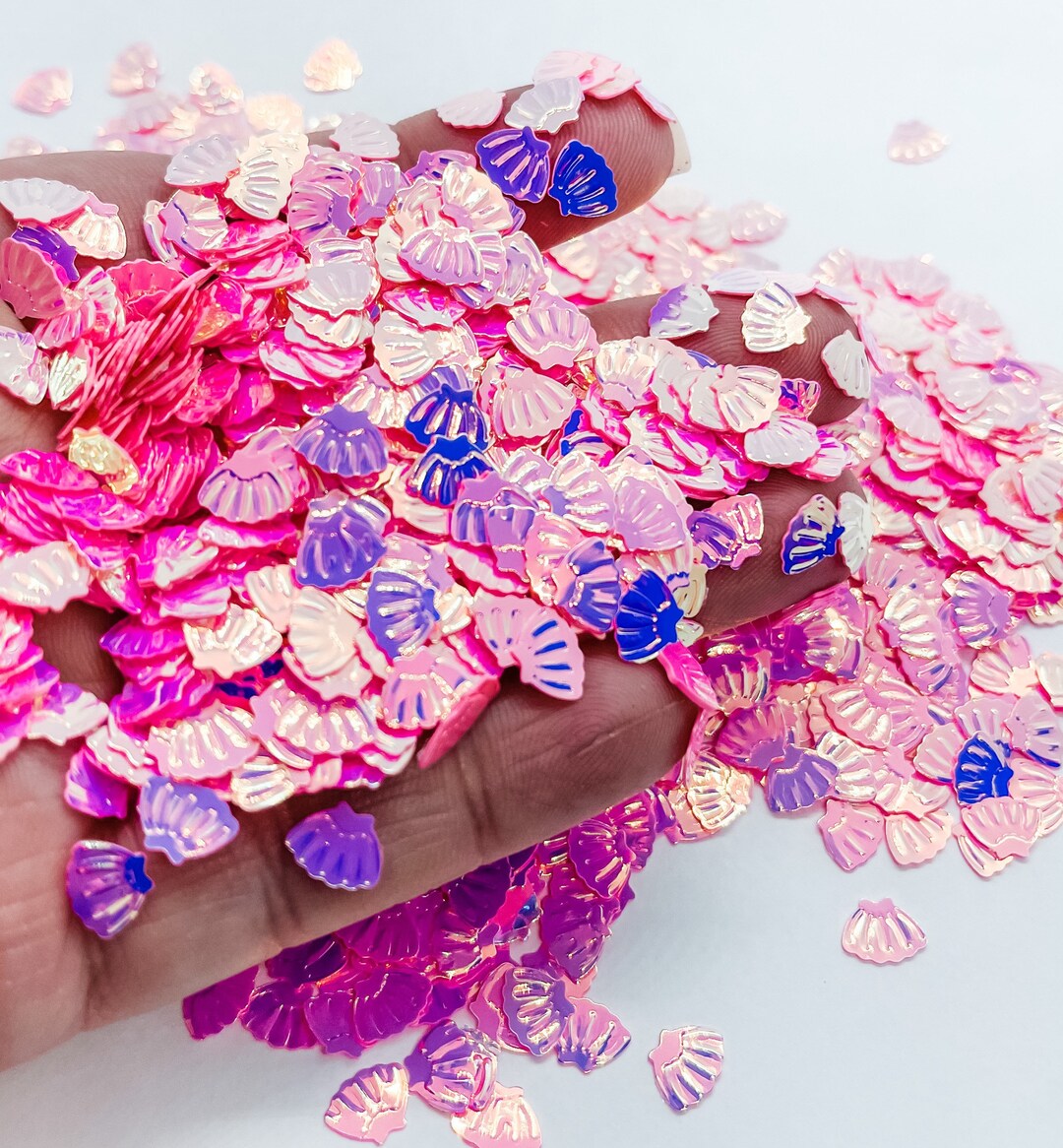 Golden Light Pink Iridescent Mermaid Scale Sea Shell Oyster Fun Party ...