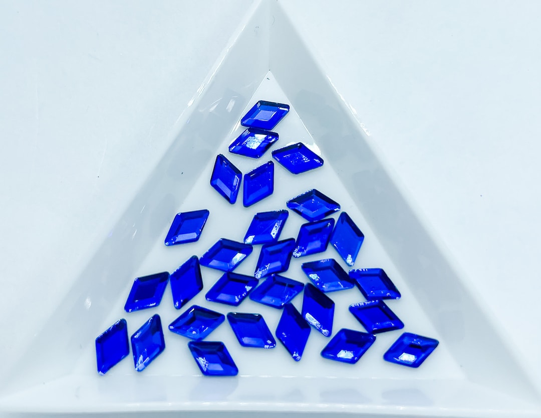 5x8mm Cobalt Blue Rhombus Shape Shaped Flatback Flat Back Rhinestone ...