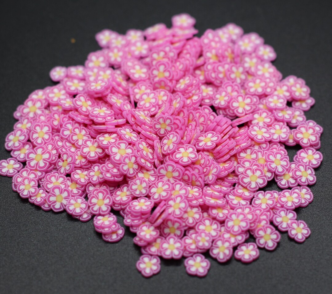 Yellow Pink Daisy Polymer Clay Slice Flower for Snowglobe Tumblers ...