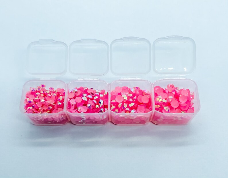 Boxed 4 Compartment Rose AB Jelly Resin Rhinestone Rhinestones - Etsy