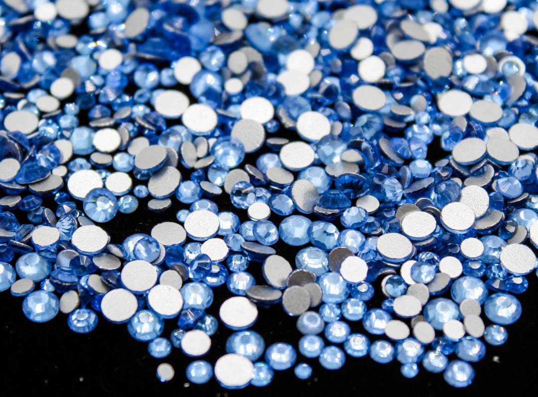 Sapphire Flatback Rhinestone MIX Bag 1440 Pc Blue Flat Back Dance ...