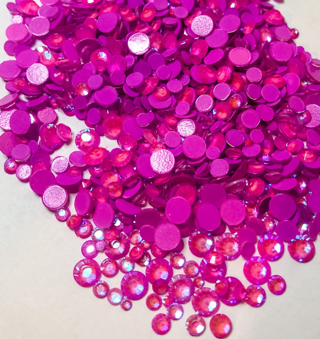 1440 Pcs Mix MIXED Sizes Luminous Purple Glow in the Dark Flatback Flat ...