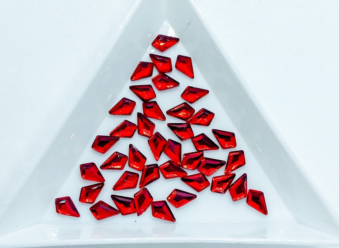 4x6mm Siam Red Diamond Shape Shaped Flatback Flat Back Rhinestone ...