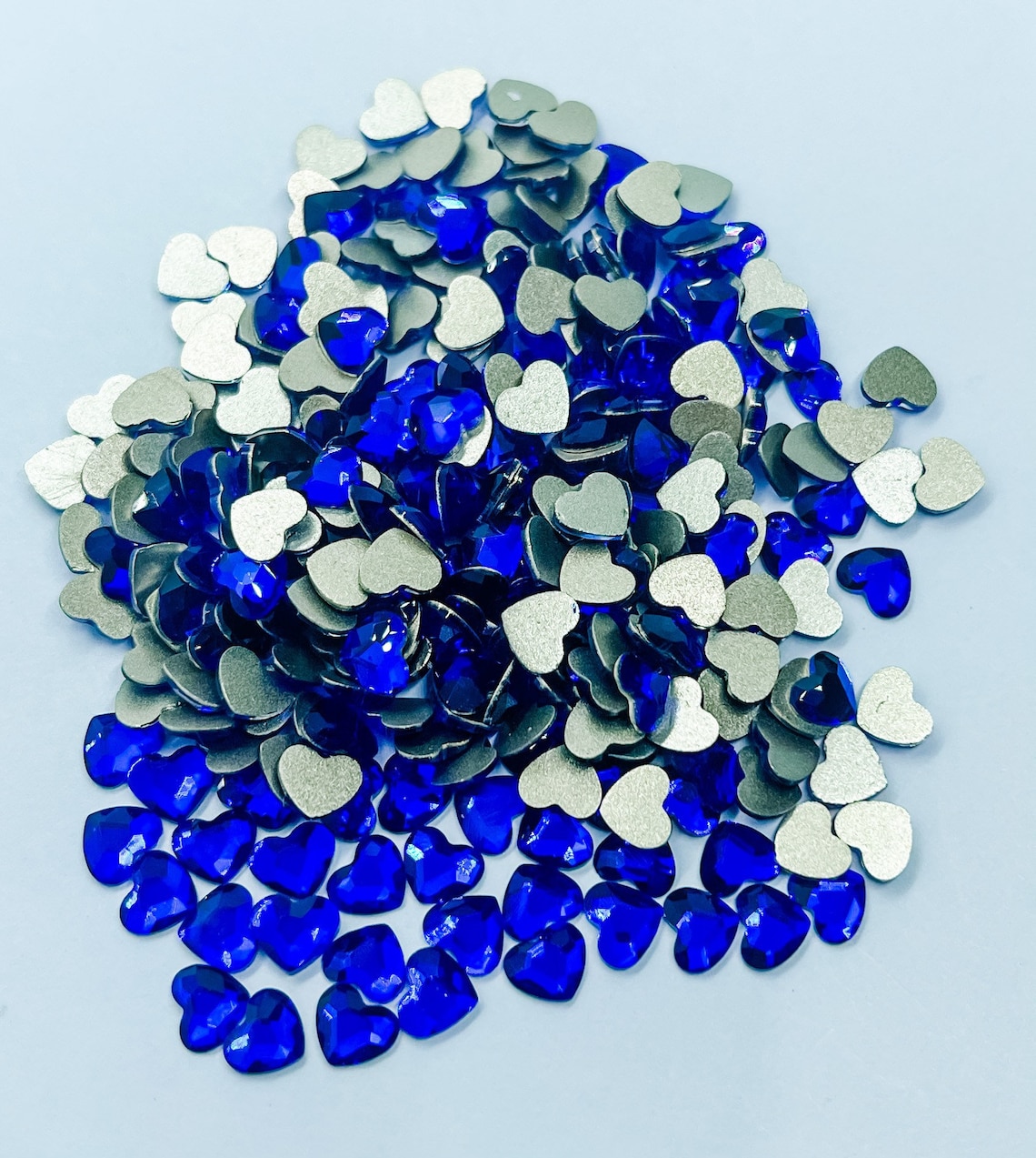 6MM Cobalt Blue Heart Shape Shaped Flatback Flat Back - Etsy