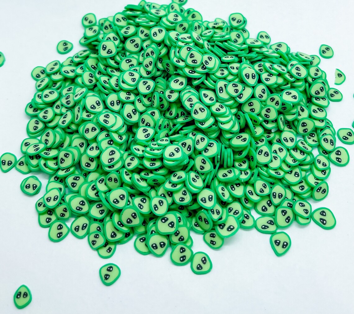 Space Alien Aliens UFO Halloween Slime Polymer Clay Slice - Etsy