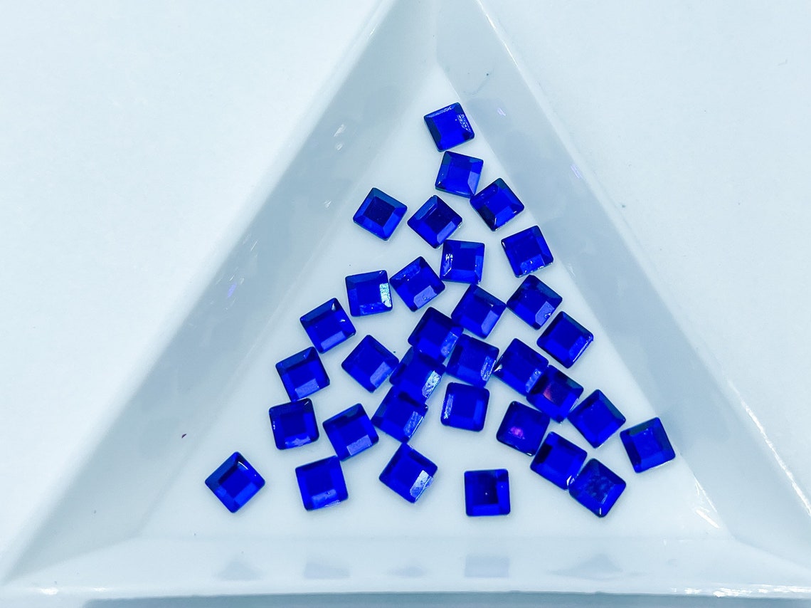 4MM Cobalt Blue Square Shape Shaped Flatback Flat Back | Etsy