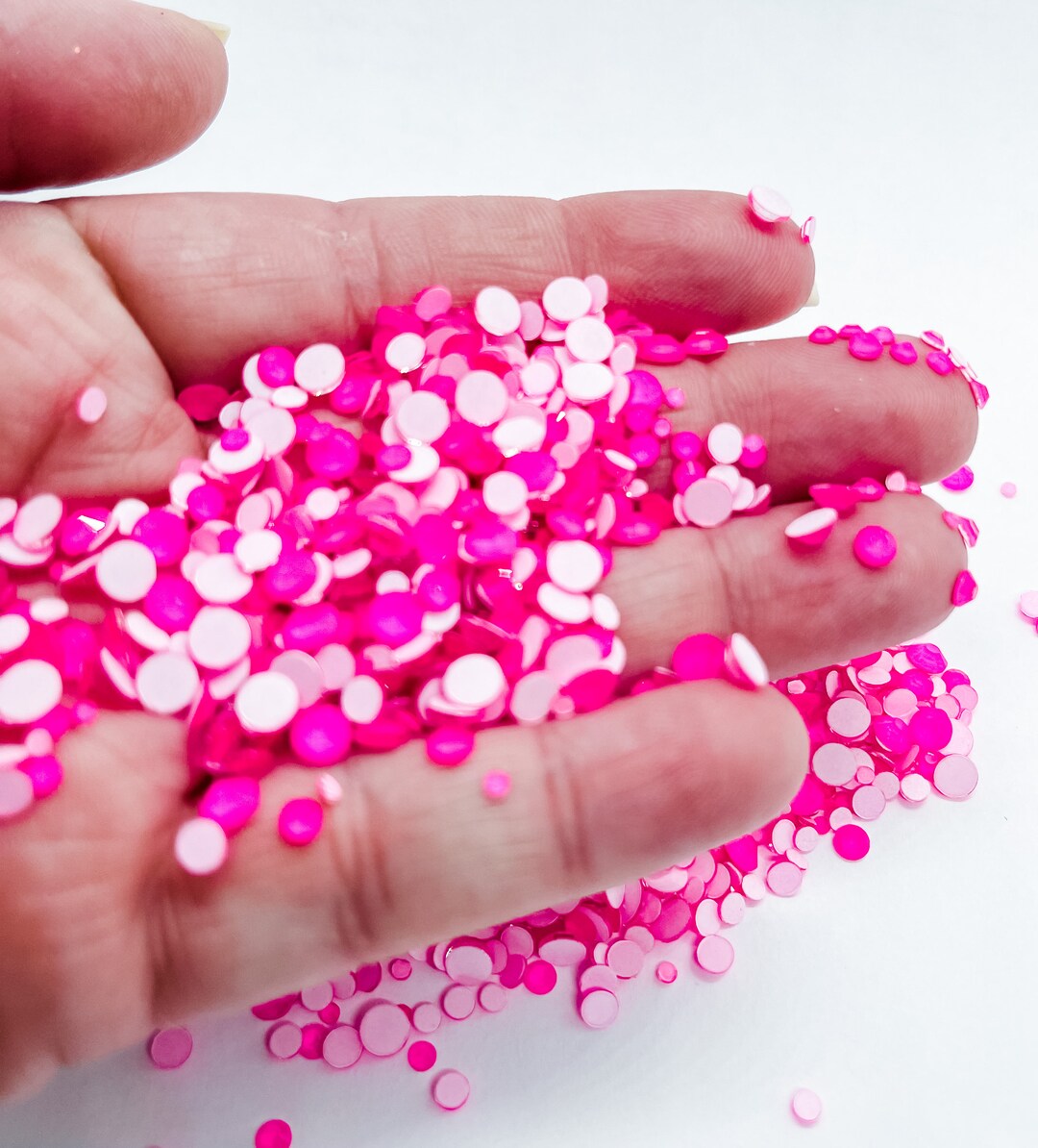 Neon Pink 1440 Pieces Mix MIXED Sizes Flatback Flat Back Rhinestone ...
