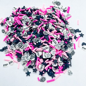 Pink Coffin Mix Halloween Cute Slime Polymer Clay Slice Slices Fake ...