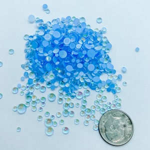Powder Blue MIXED Sizes Mermaid Tears Dome Water Drop Drip Bubble ...