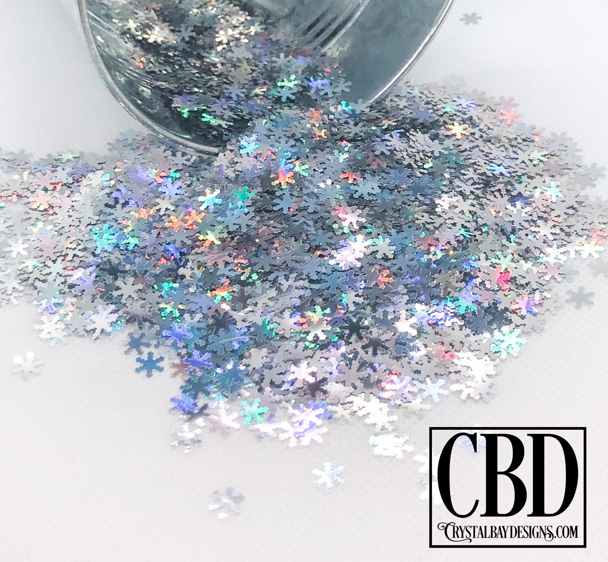 Silver Holographic Snow Flake Snowflake Winter Christmas | Etsy