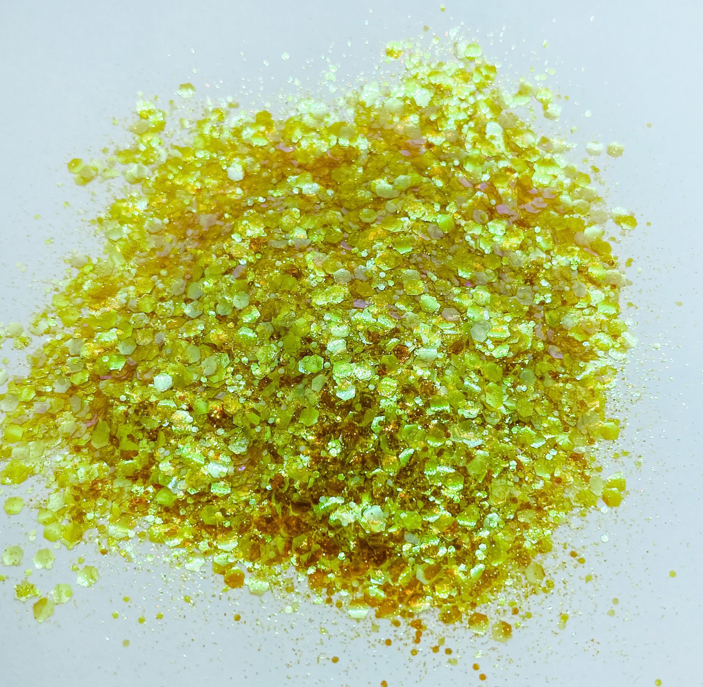 Golden Yellow Translucent Iridescent Chunky Poly Glitter Mix - Etsy
