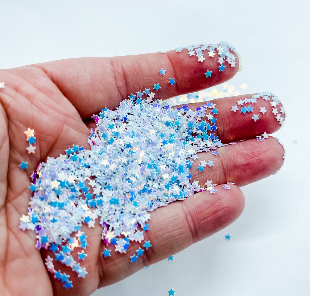 White Golden Iridescent Star Stars Fun Party Confetti Chunky Poly ...