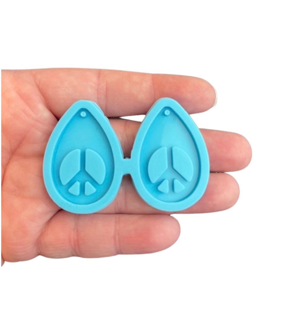 Peace Sign Tear Drop Teardrop Love Earth Earring Earrings - Etsy