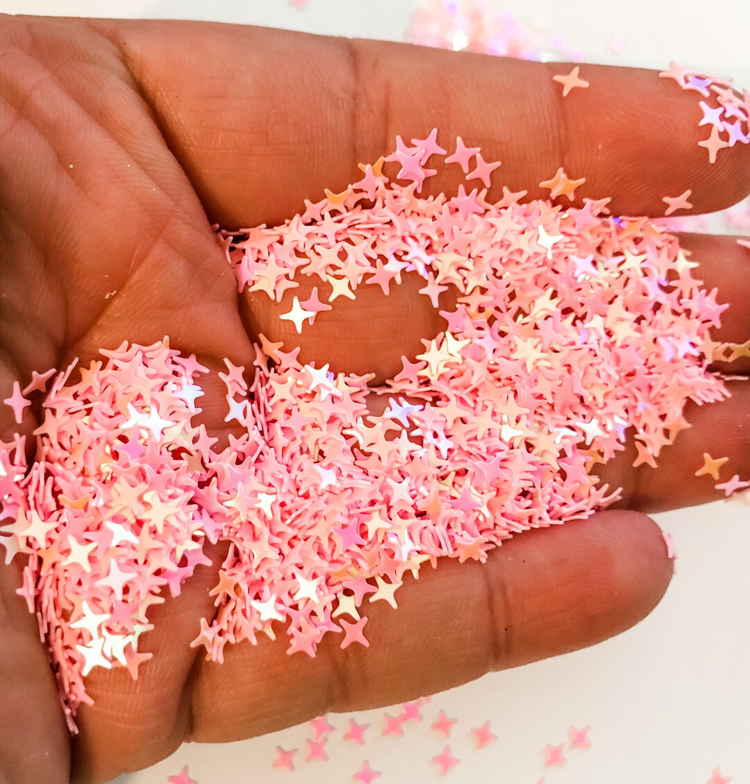 Star Stars Happy Pink Iridescent Fun Party Confetti Chunky Poly Glitter ...