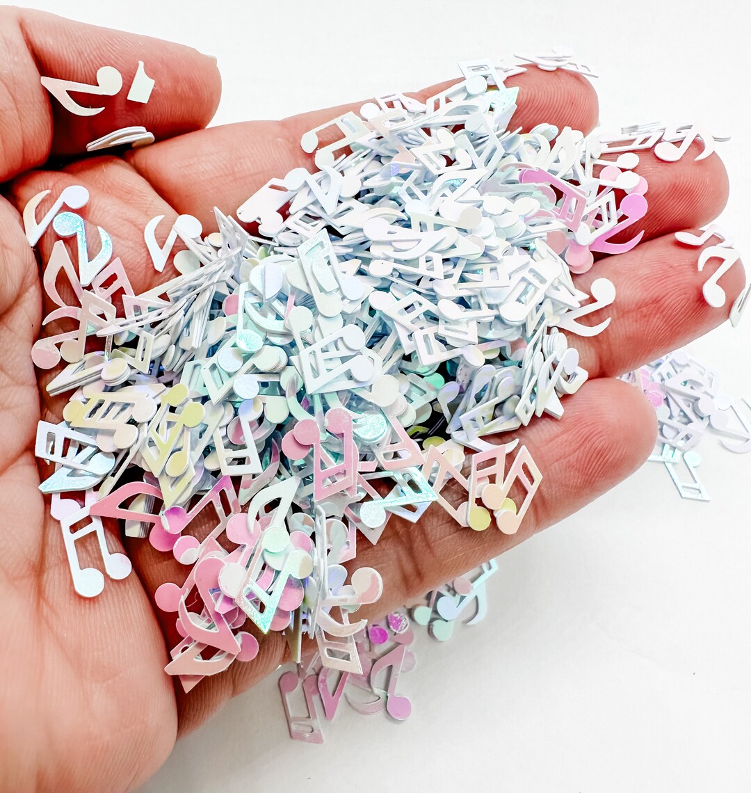 Music Note Notes White Iridescent Fun Party Confetti Chunky Poly ...