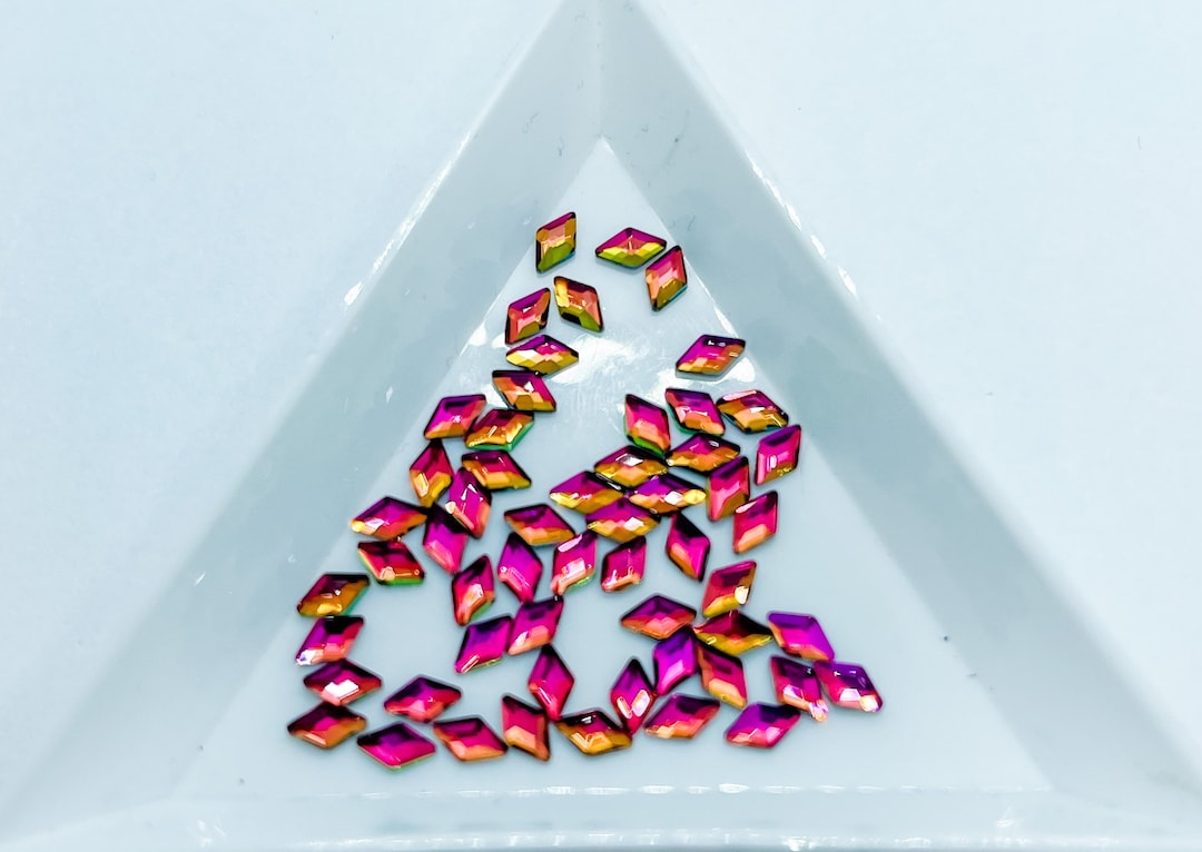 3x5mm Rainbow Rhombus Diamond Shape Shaped Flatback Flat Back ...