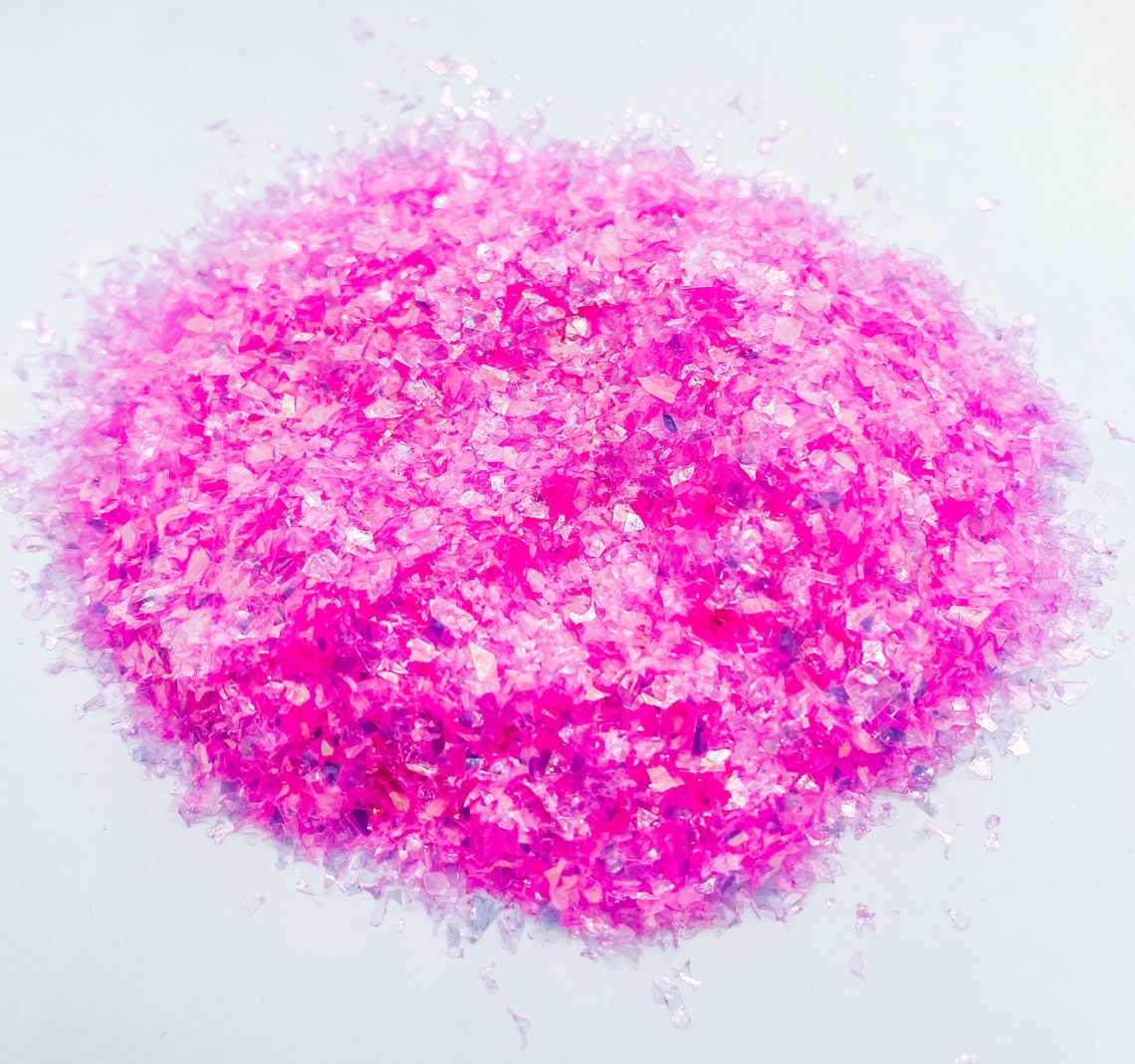 Shattered Bubblegum Pink Flakes Flakies Iridescent Poly - Etsy