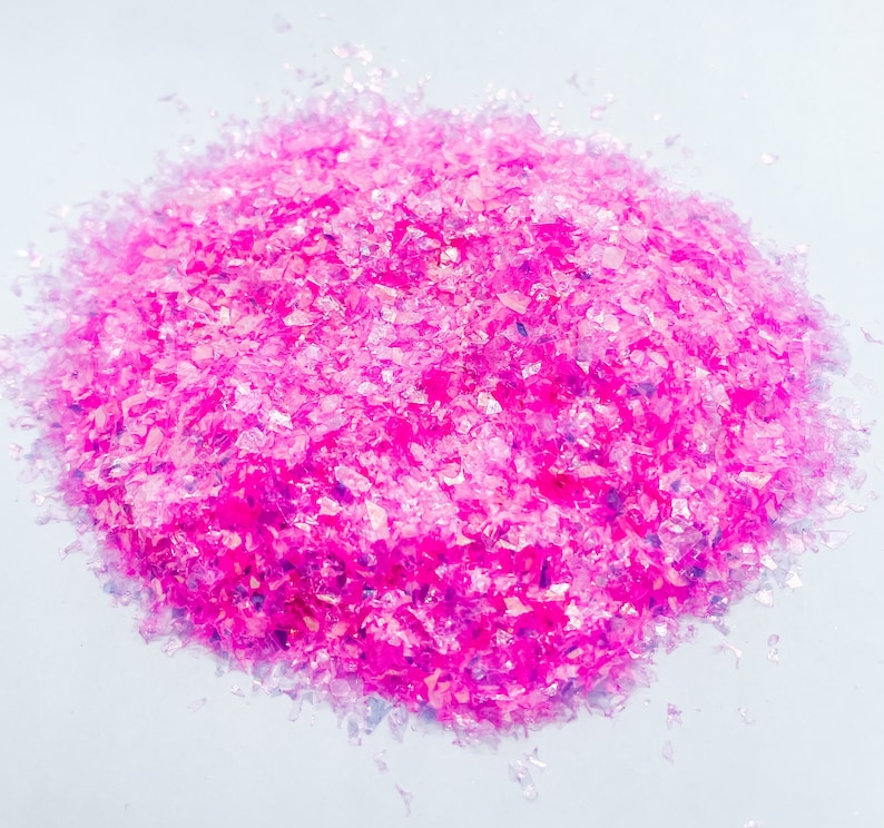 Shattered Bubblegum Pink Flakes Flakies Iridescent Poly Glitter Mix for ...