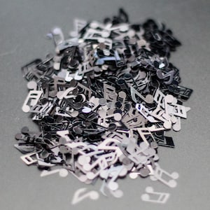 Black Music Note Poly Glitter Confetti Epoxy Tumblers, Birthday Party ...