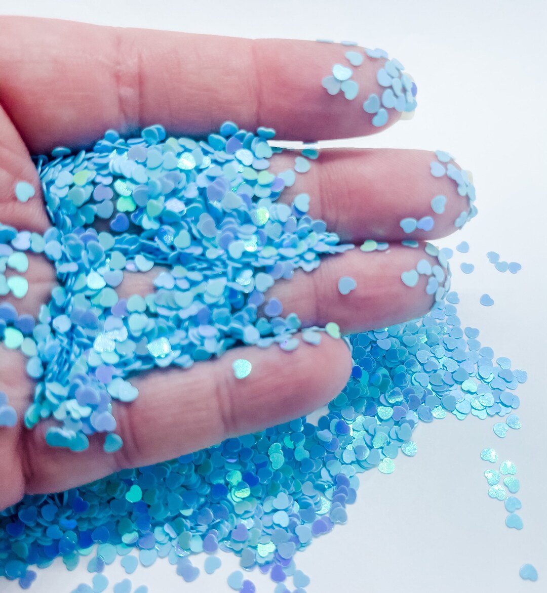 Blue Iridescent Heart Hearts Fun Party Confetti Chunky Poly Glitter for ...