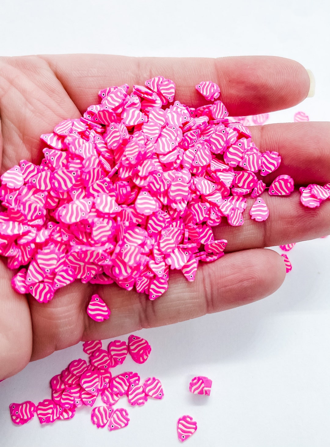 Pink Fish Tropical Swim Sea Tank Sprinkle Slime Polymer Clay Slice for ...