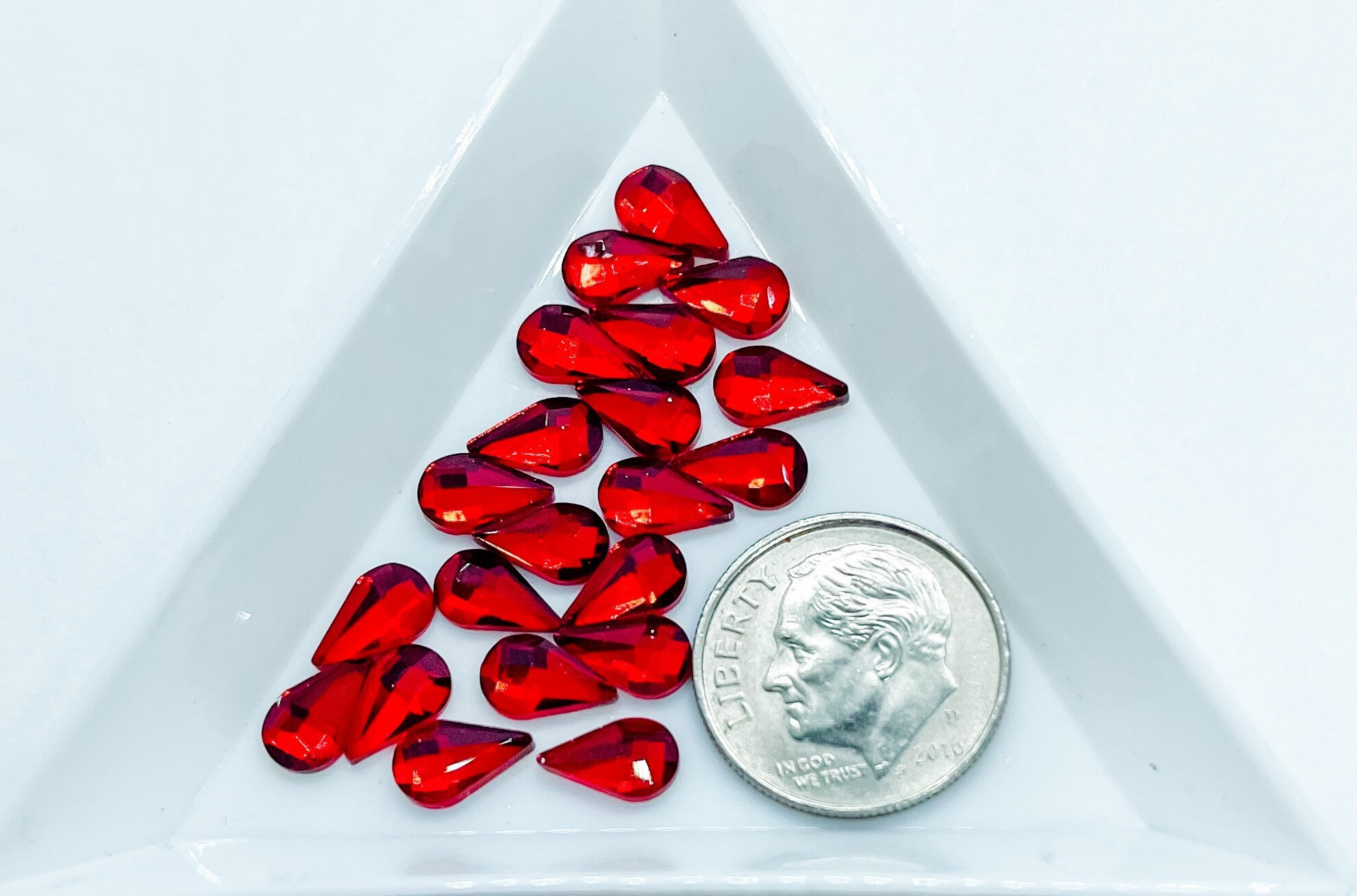 5X8MM Siam Red Faceted Teardrop Drop Shape Shaped Flatback Flat Back ...