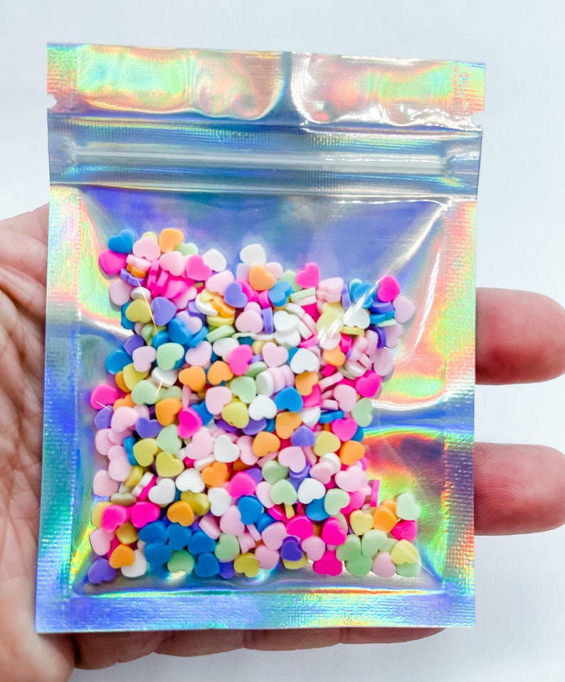 Colorful Heart Hearts Sprinkle Slime Polymer Clay Slice Slices | Etsy