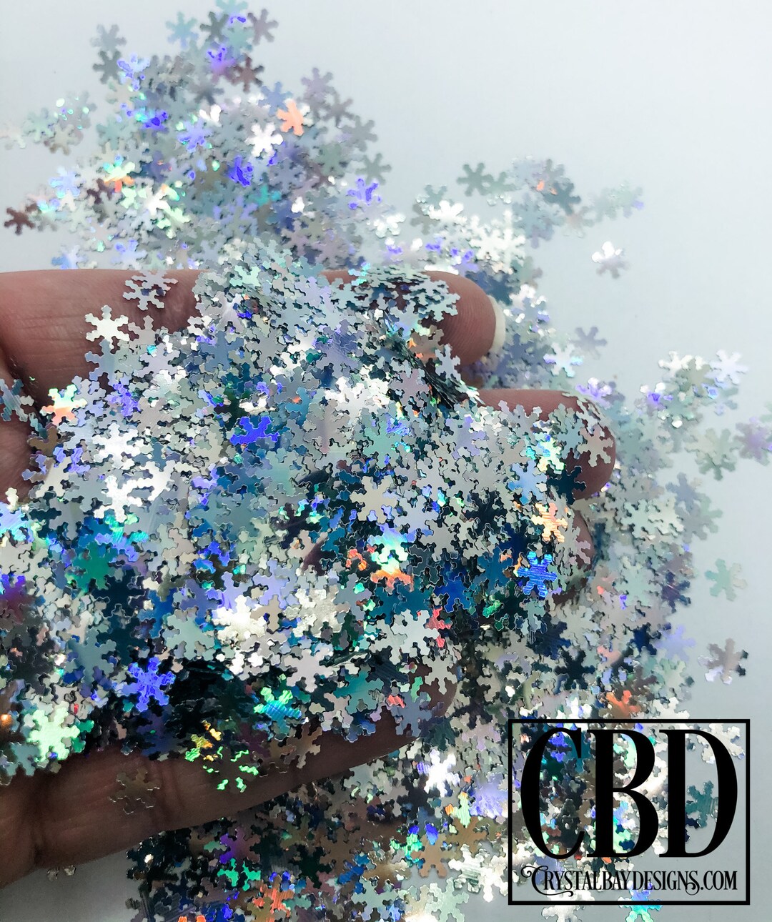 Silver Holographic Snow Flake Snowflake Winter Christmas Confetti ...