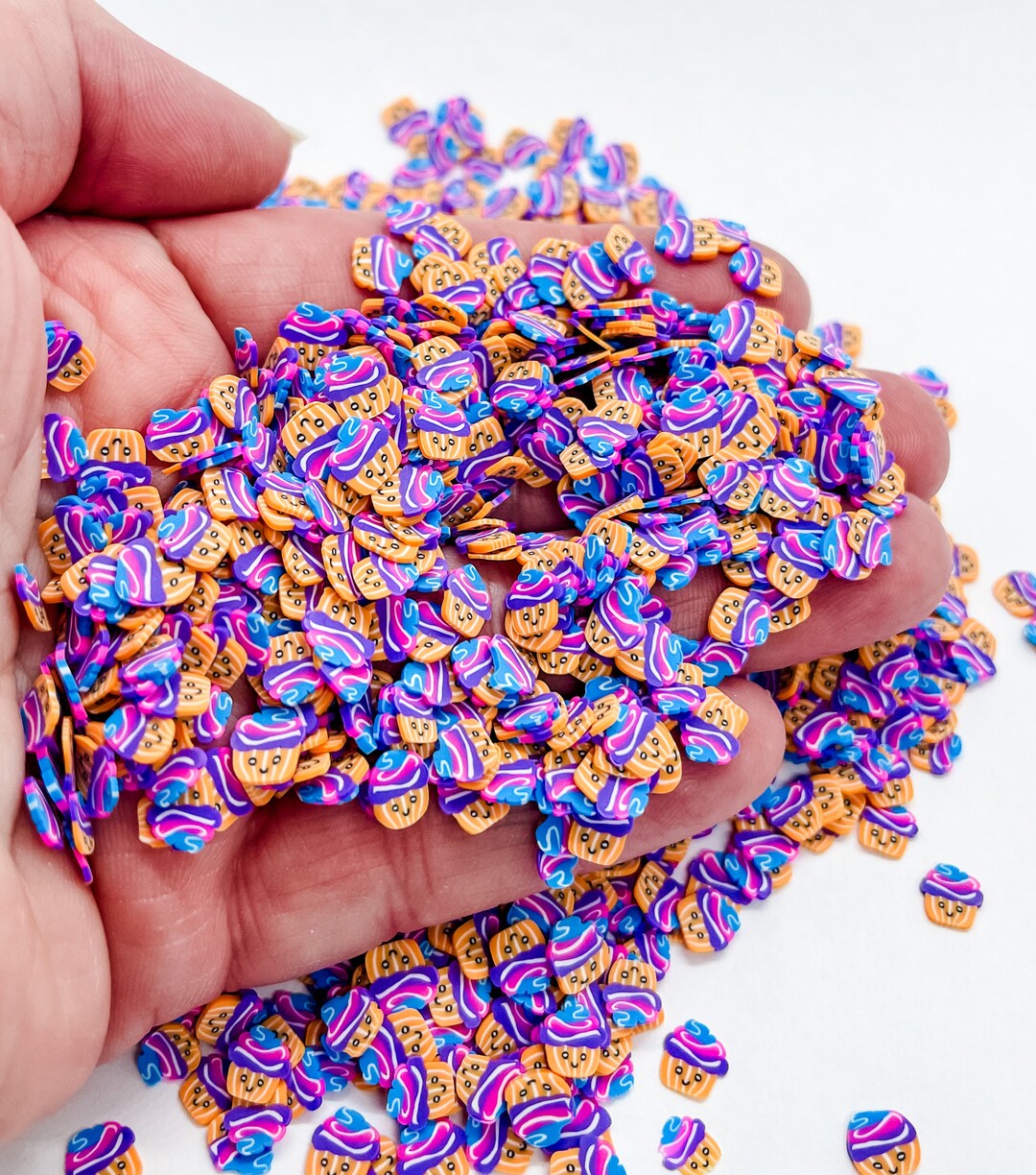 Happy Cupcake Cup Cake Sprinkle Slime Polymer Clay Slice for Snowglobe ...