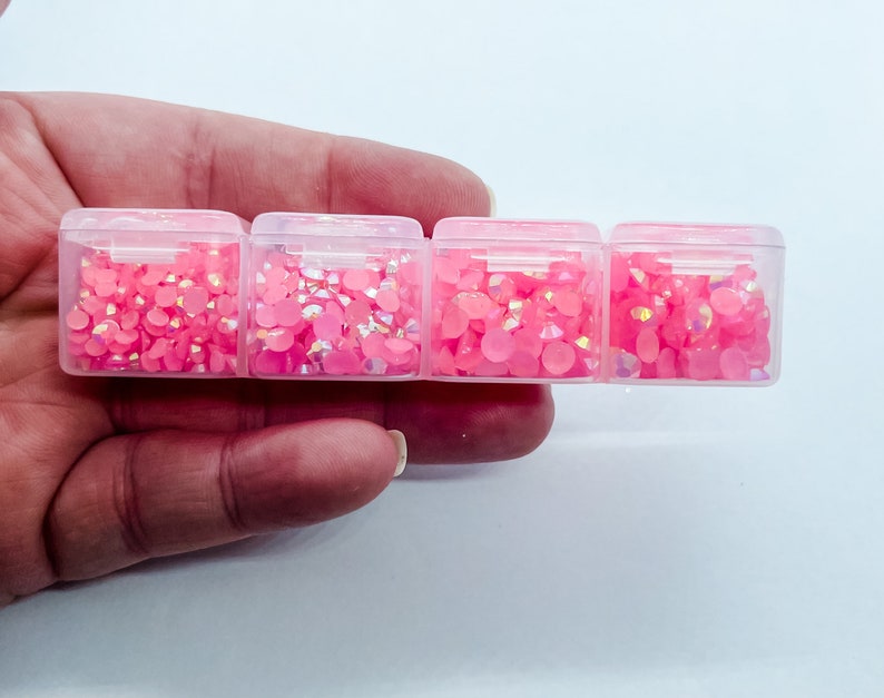 Boxed 4 Compartment Rose AB Jelly Resin Rhinestone Rhinestones - Etsy