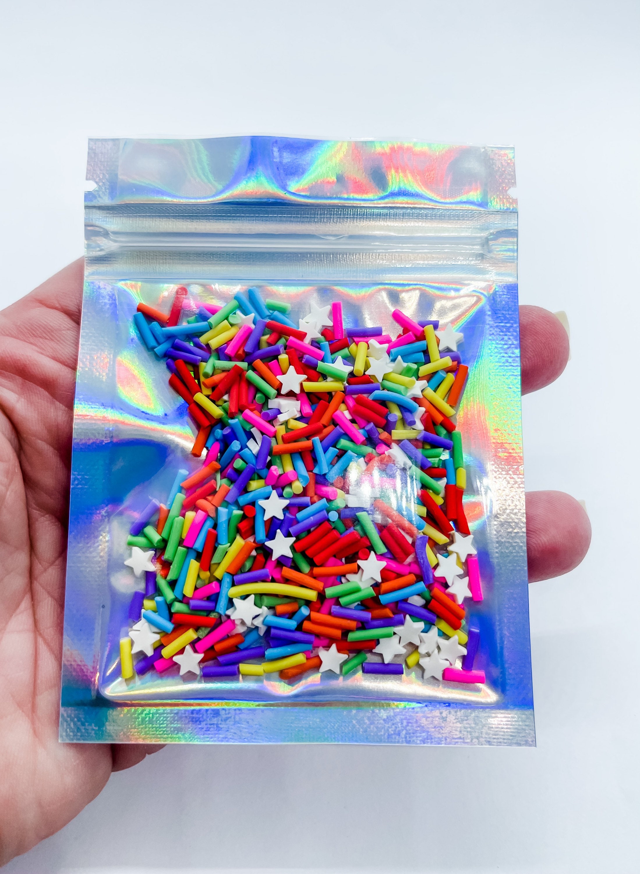Bold Color Candy Sprinkles & Stars Sprinkle Slime Polymer Clay Slice ...