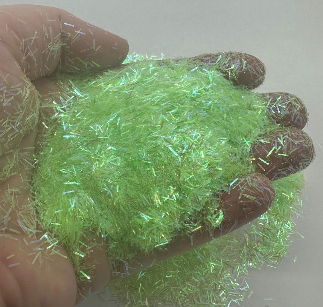 Green Holographic Iridescent Shatters Shreds Tinsel Strips Poly Glitter ...