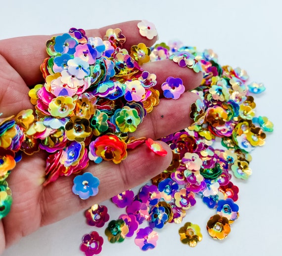 10.5MM Cupped Domed Flower Petal Sequin Sequins Mixed Colors | Etsy