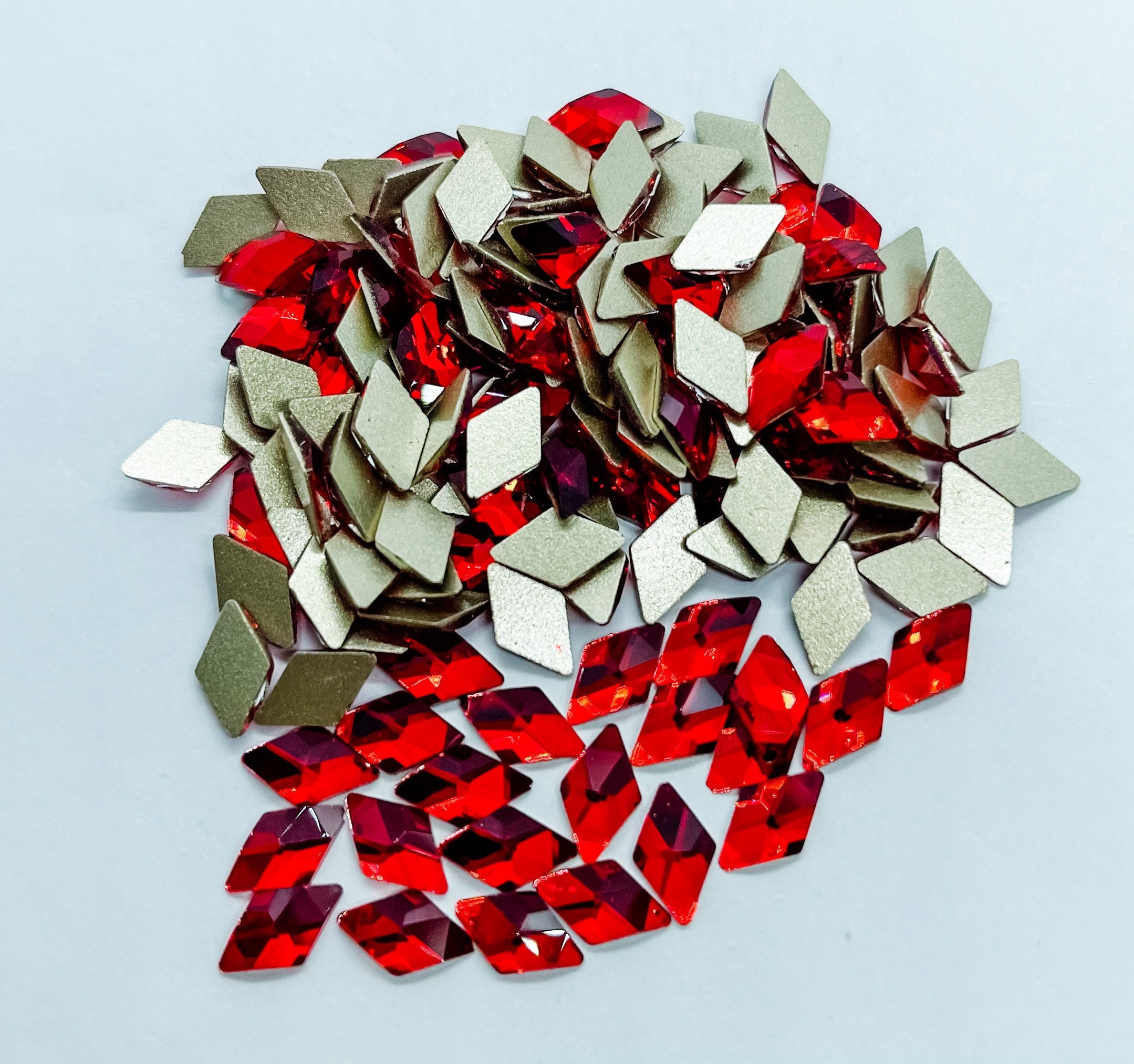 6x10mm Siam Red Faceted Rhombus Shape Shaped Flatback Flat - Etsy